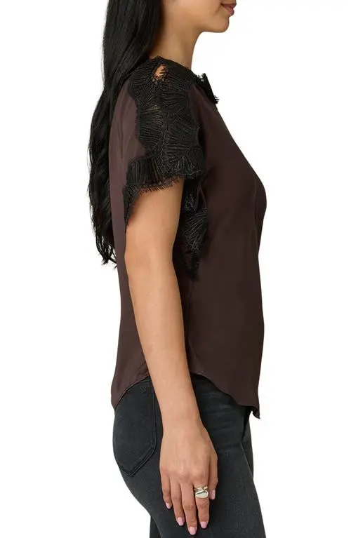 Wit & Wisdom Boat Neck Lace Detail Top