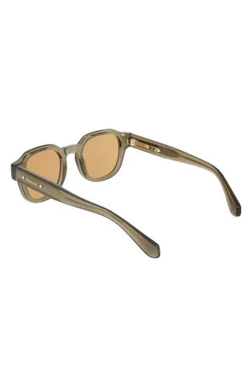 FERRAGAMO Gancini 49mm Oval Sunglasses - Transparent Khaki
