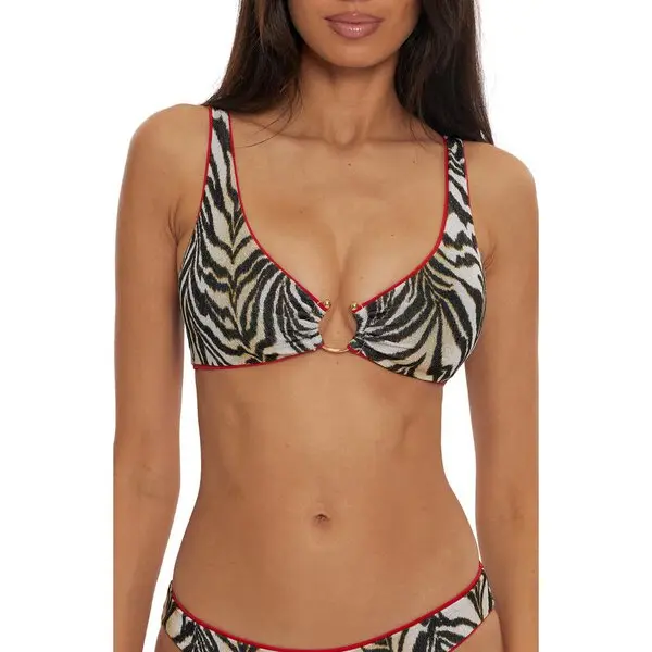BECCA By Rebecca Virtue Bralette Swimsuit Top - Zebra