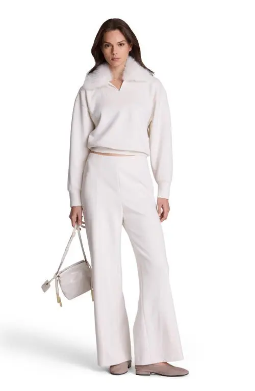 KENNETH COLE High Waist Wide Leg Faux Suede Pull-on Pants