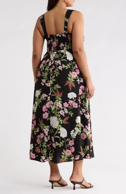 SUGARLIPS Sweetheart Neck Midi Dress