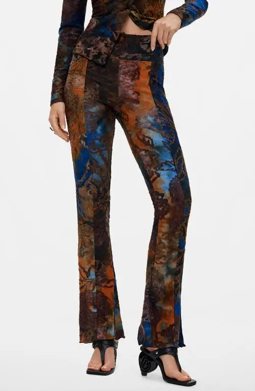 Desigual Devoré Stretch Cotton Pants - Black