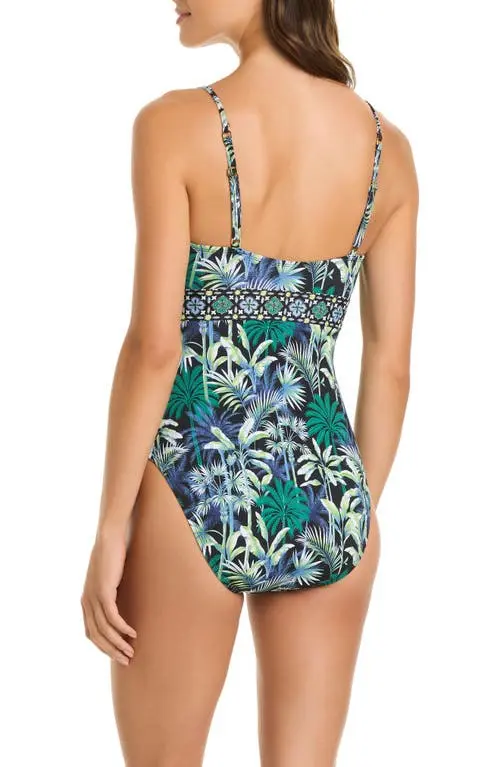 BLEU BY ROD BEATTIE Palm Print One Piece Swimsuit - Cool