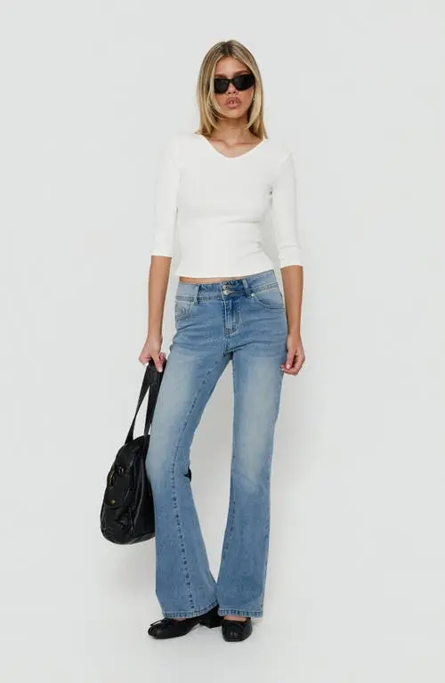 Princess Polly Bridgeta V-neck Three-quarter Sleeve Top