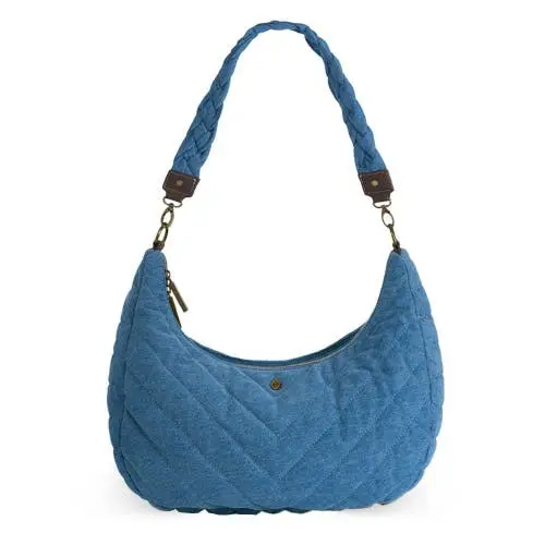 WANDERFULL Half Moon Hydrohobo Bag With Water Bottle - Denim