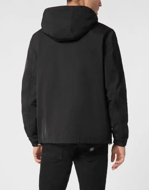 Philipp Plein Nylon/leather Hooded Jacket Ls