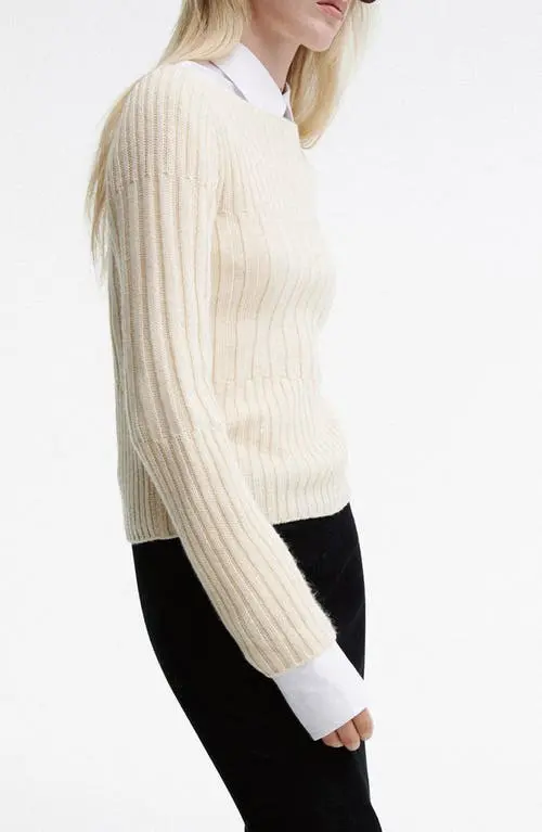 Mango Ribbed Boat Neck Sweater