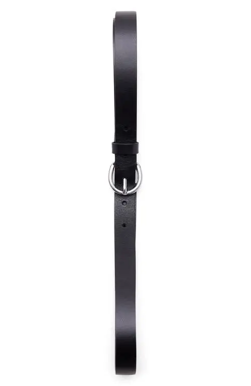 Mango Leather Narrow Belt - Brown