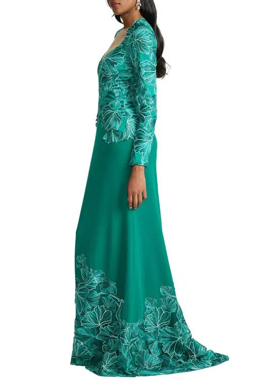Tadashi Shoji Mireille Embroidered Tulle Gown