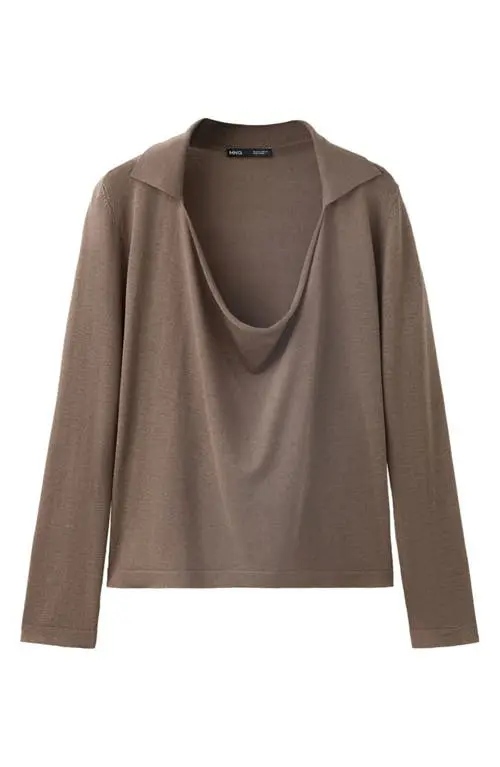 Mango Draped Neck Sweater