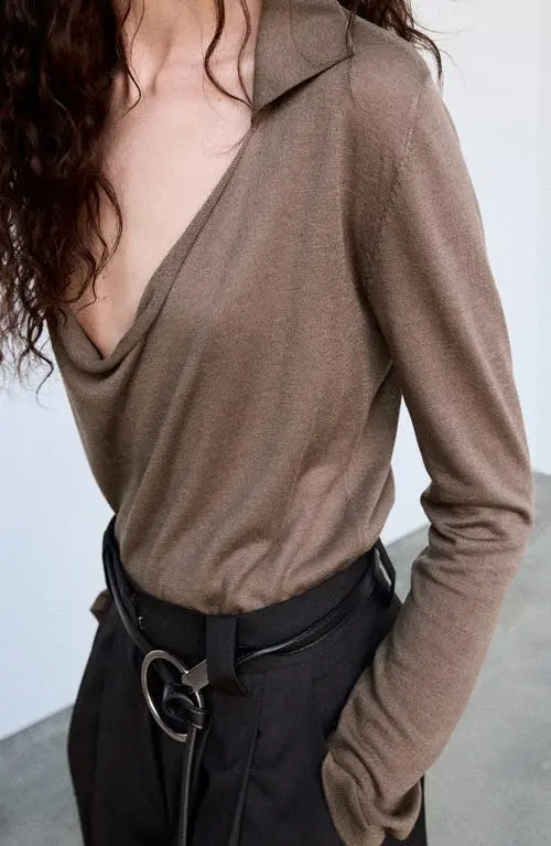 Mango Draped Neck Sweater