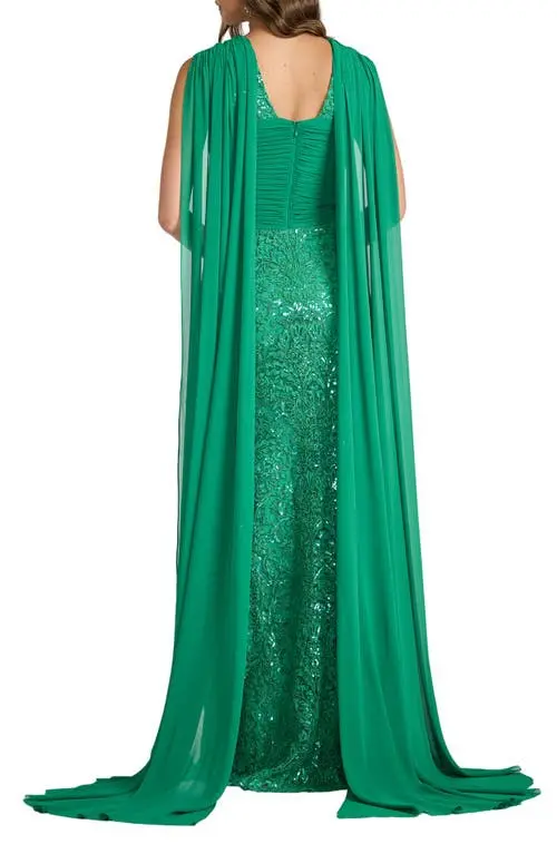 Tadashi Shoji Albioin Sequin Embroidered Sash Gown