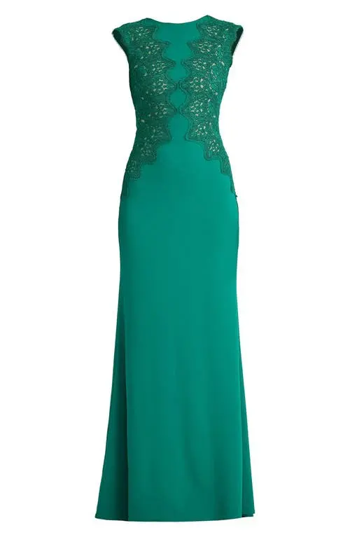 Tadashi Shoji Gant Embroidered Crepe Gown