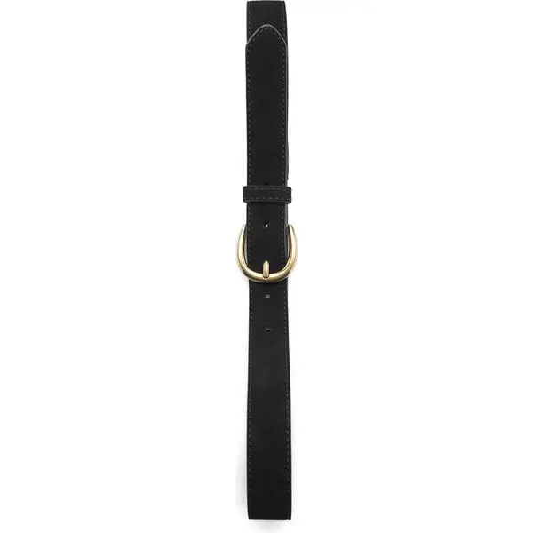 Mango Suede Leather Belt - Black