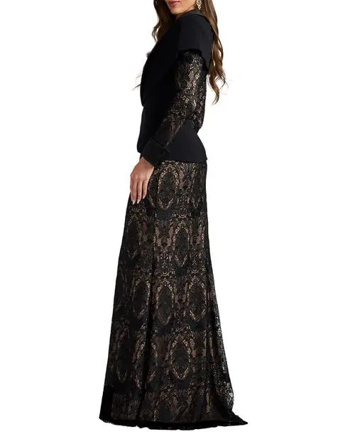 Tadashi Shoji Carlotta Lace Two-piece Illusion Gown