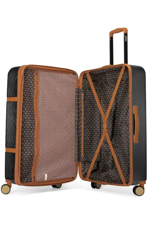 Badgley Mischka Grace 3 Piece Expandable Retro Luggage Set - Black