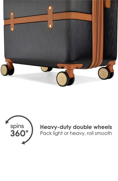Badgley Mischka Grace 3 Piece Expandable Retro Luggage Set - Black