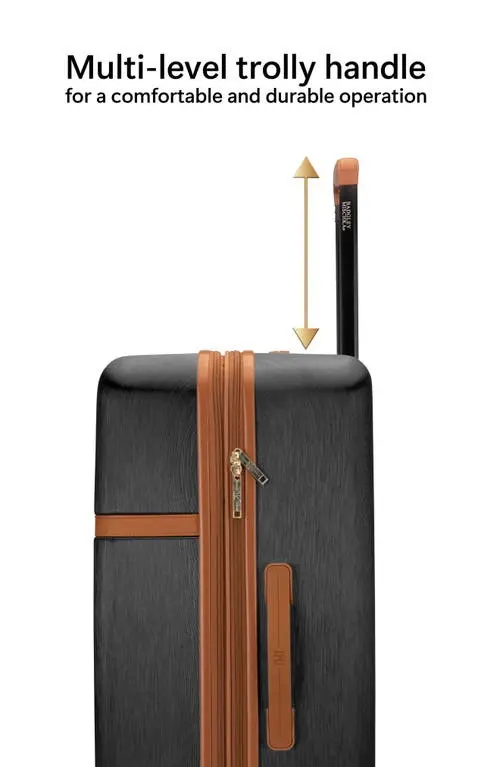 Badgley Mischka Grace 3 Piece Expandable Retro Luggage Set - Black