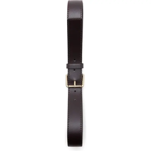 Mango Wide Faux Leather Belt - Chocolate