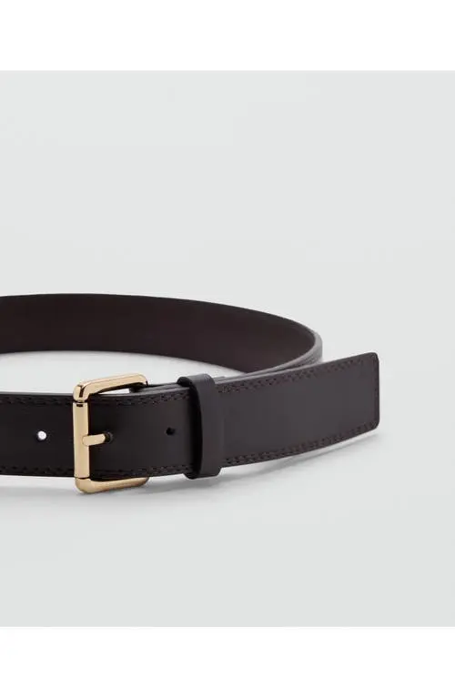 Mango Wide Faux Leather Belt