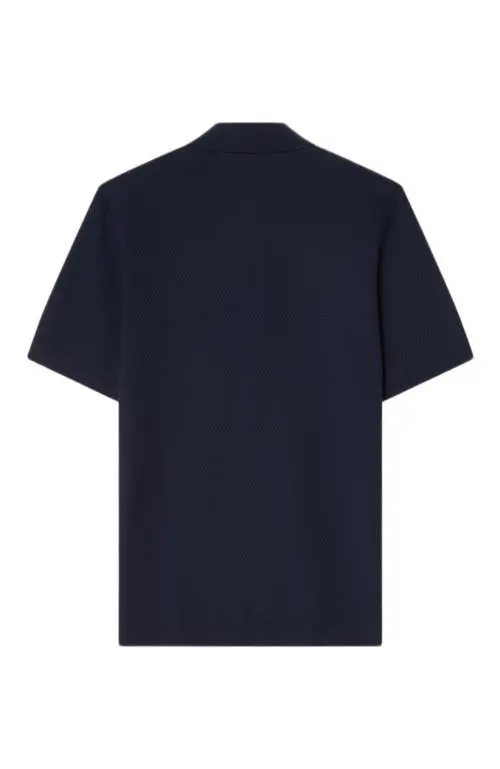 Robert Talbott Westin Textured Cotton Zip Polo - Navy
