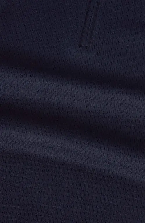 Robert Talbott Westin Textured Cotton Zip Polo - Navy