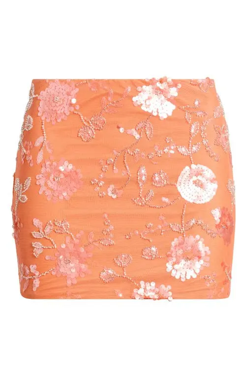 HELLO MOLLY Sunkissed Oasis Sequin Floral Miniskirt