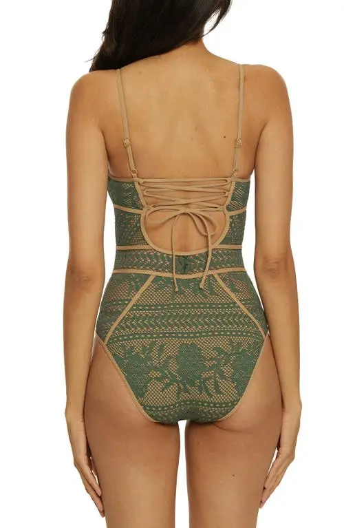 BECCA By Rebecca Virtue Corset Inspired One-piece Swimsuit