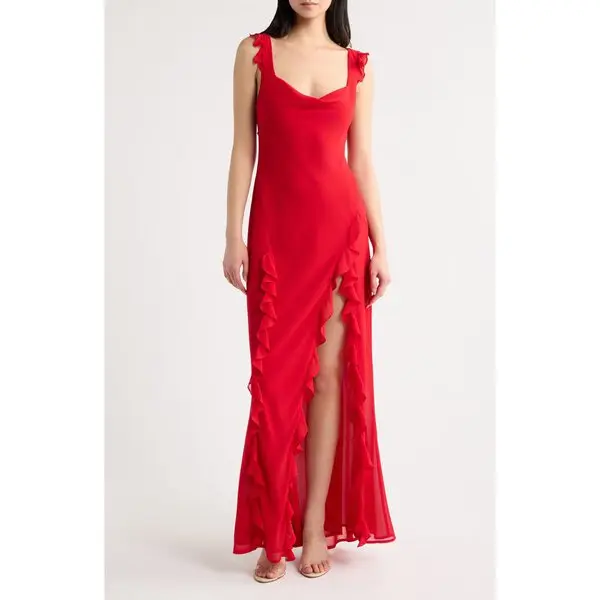 HELLO MOLLY All Night Affair Maxi Dress - Red