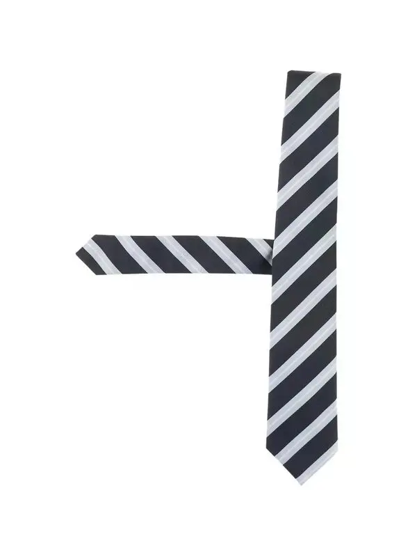 BOSS Silk-blend Tie With Diagonal Stripes - Blue