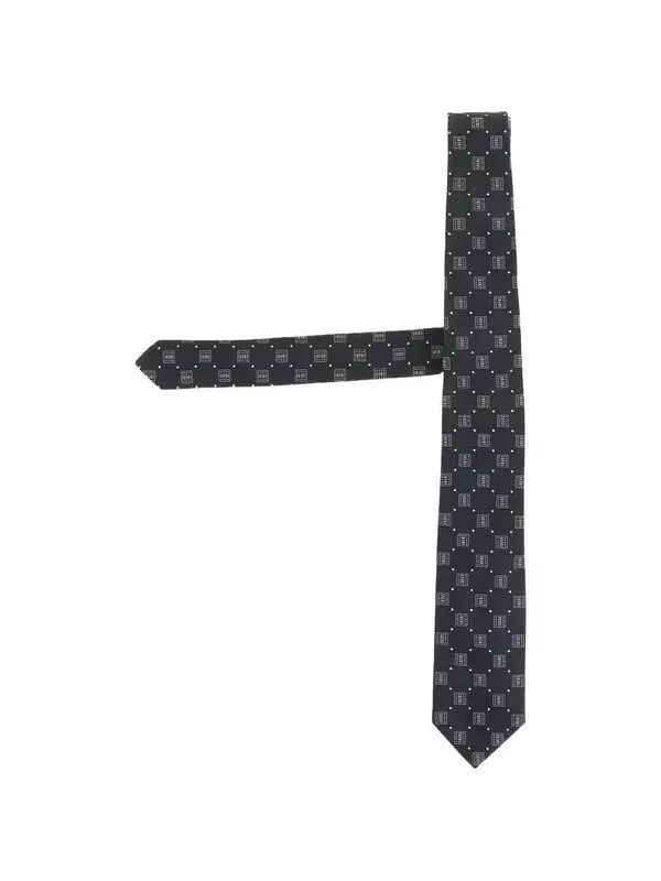 BOSS Geometric-pattern Tie - Black