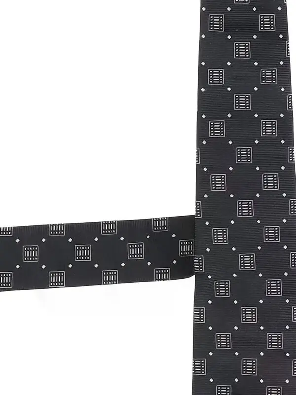 BOSS Geometric-pattern Tie - Black