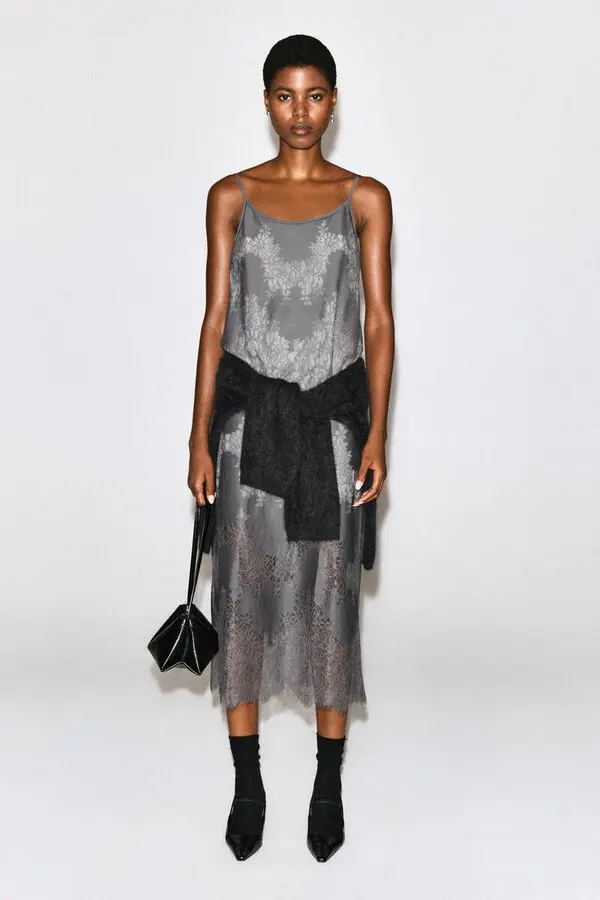 Cos Lace-overlay Midi Skirt