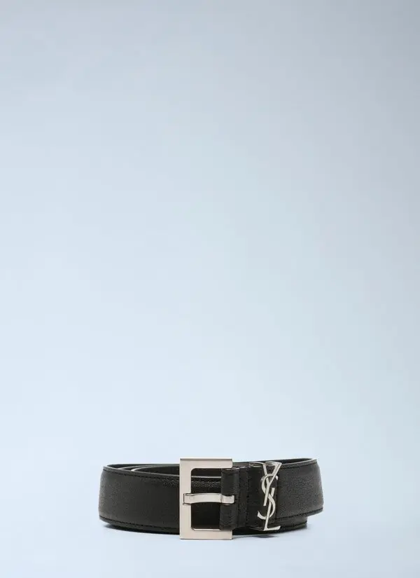 Saint Laurent Cassandre Thin Belt - Black