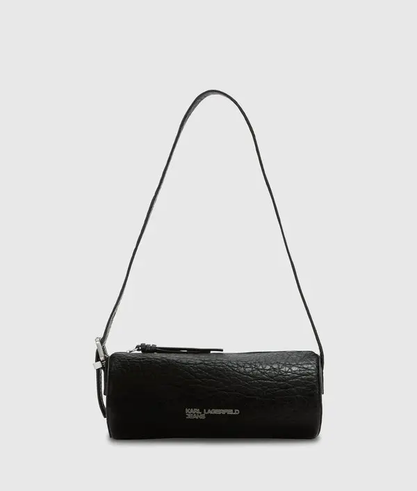Karl Lagerfeld City Textured Barrel Bag - Black