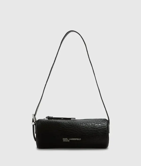 Karl Lagerfeld City Textured Barrel Bag - Black