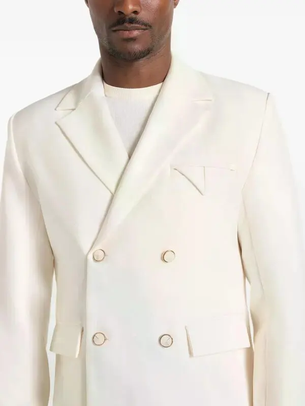 Manière De Voir Didier In Off White Double-breasted Tailored Suit Blazer