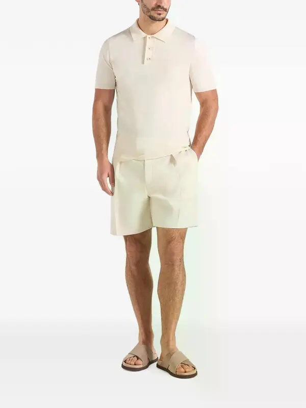 Manière De Voir Marin In Cream Twill Pleated Shorts