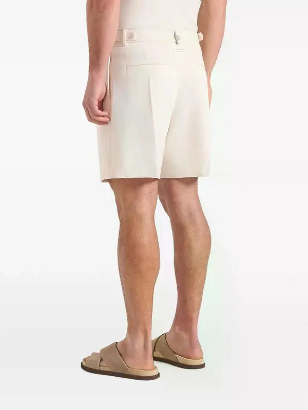 Manière De Voir Marin In Cream Twill Pleated Shorts