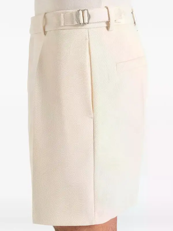 Manière De Voir Marin In Cream Twill Pleated Shorts