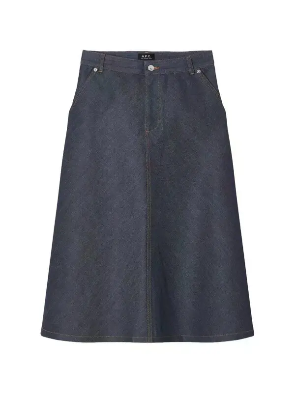 A.p.c. Flared Skirt In Indigo Japanese Denim - Blue