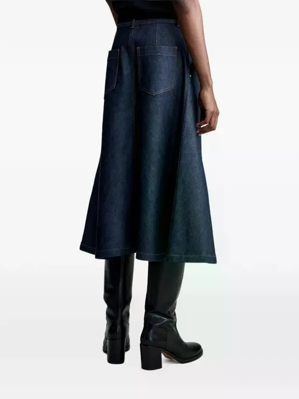 A.p.c. Flared Skirt In Indigo Japanese Denim