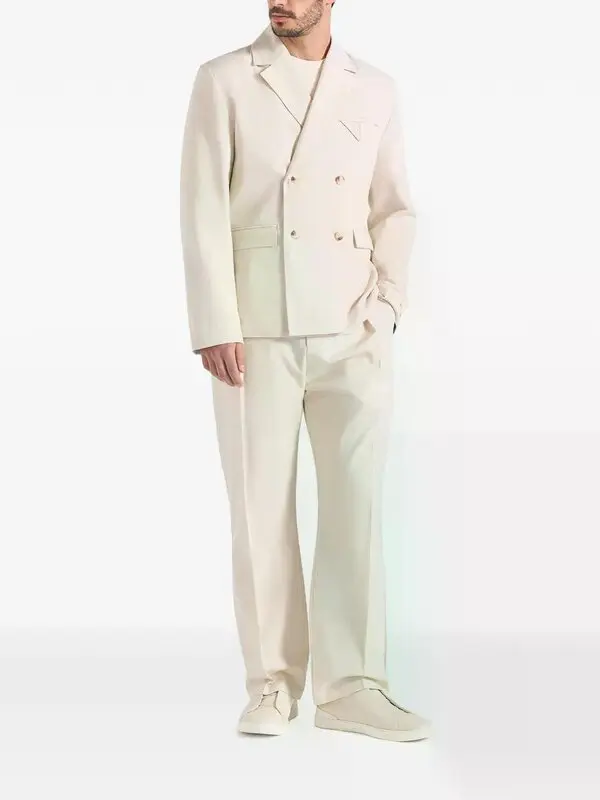 Manière De Voir Didier In Natural Double Breasted Linen Suit Blazer
