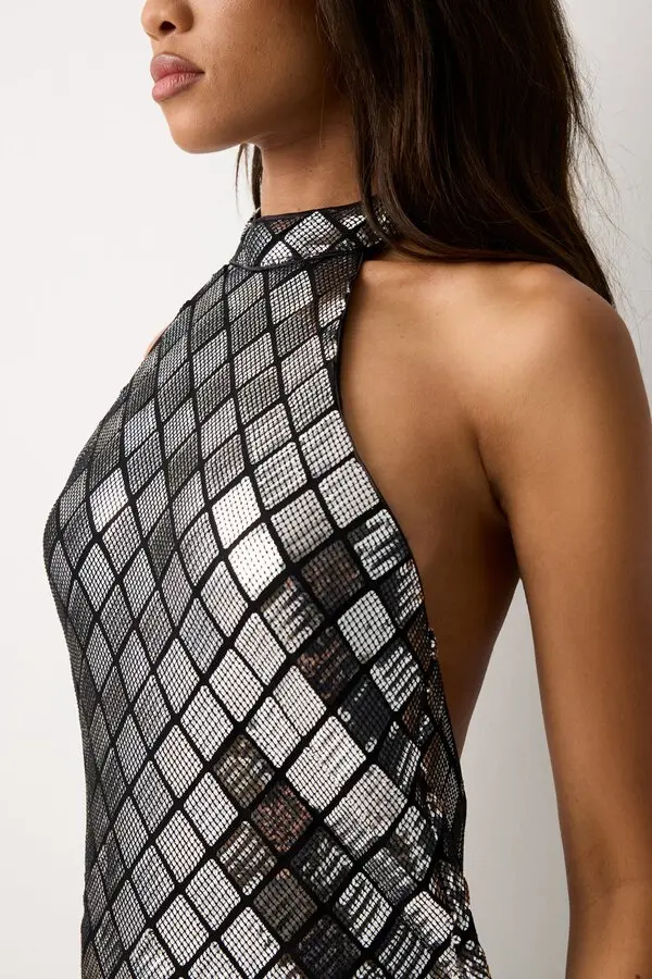 Ramy Brook Oceane Halterneck Sequin Gown