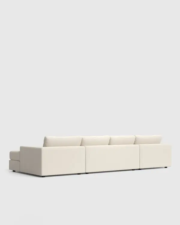 Quince Ashford Deep Seat U Sectional In Performance Chenille-linen Blend - Slate