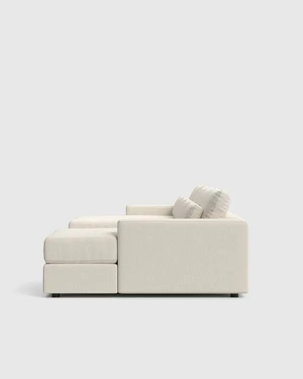 Quince Ashford Deep Seat U Sectional In Performance Chenille-linen Blend - Slate