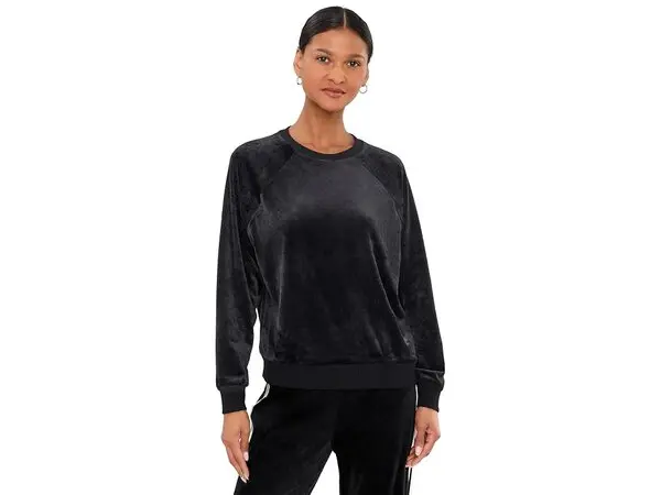 Splits59 Joy Velour Crew Neck Sweatshirt - Black
