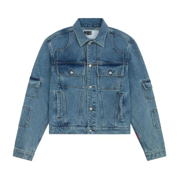 SP5DER Denim V3 Truck Jacket 'light Indigo Wash