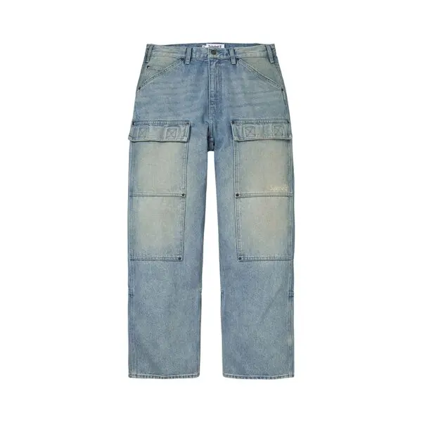 Supreme X Timberland Double Knee Denim Utility Pant 'washed Indigo