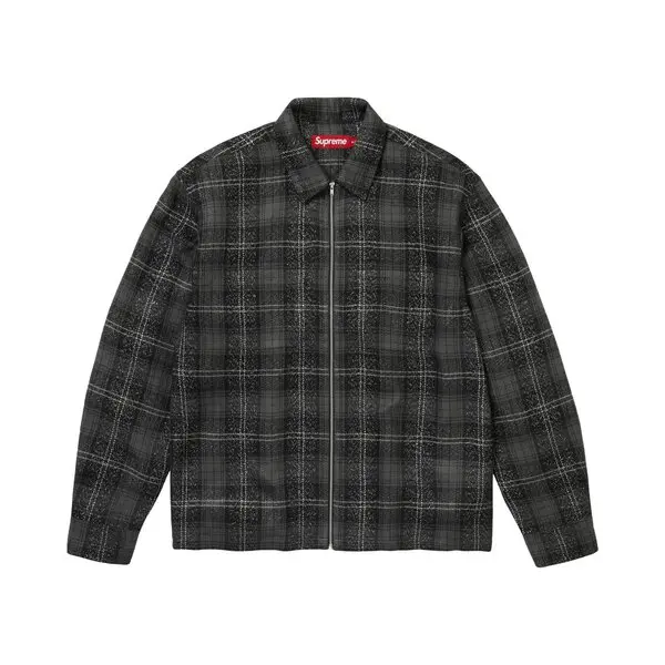 Supreme Metallic Flannel Zip Up Shirt